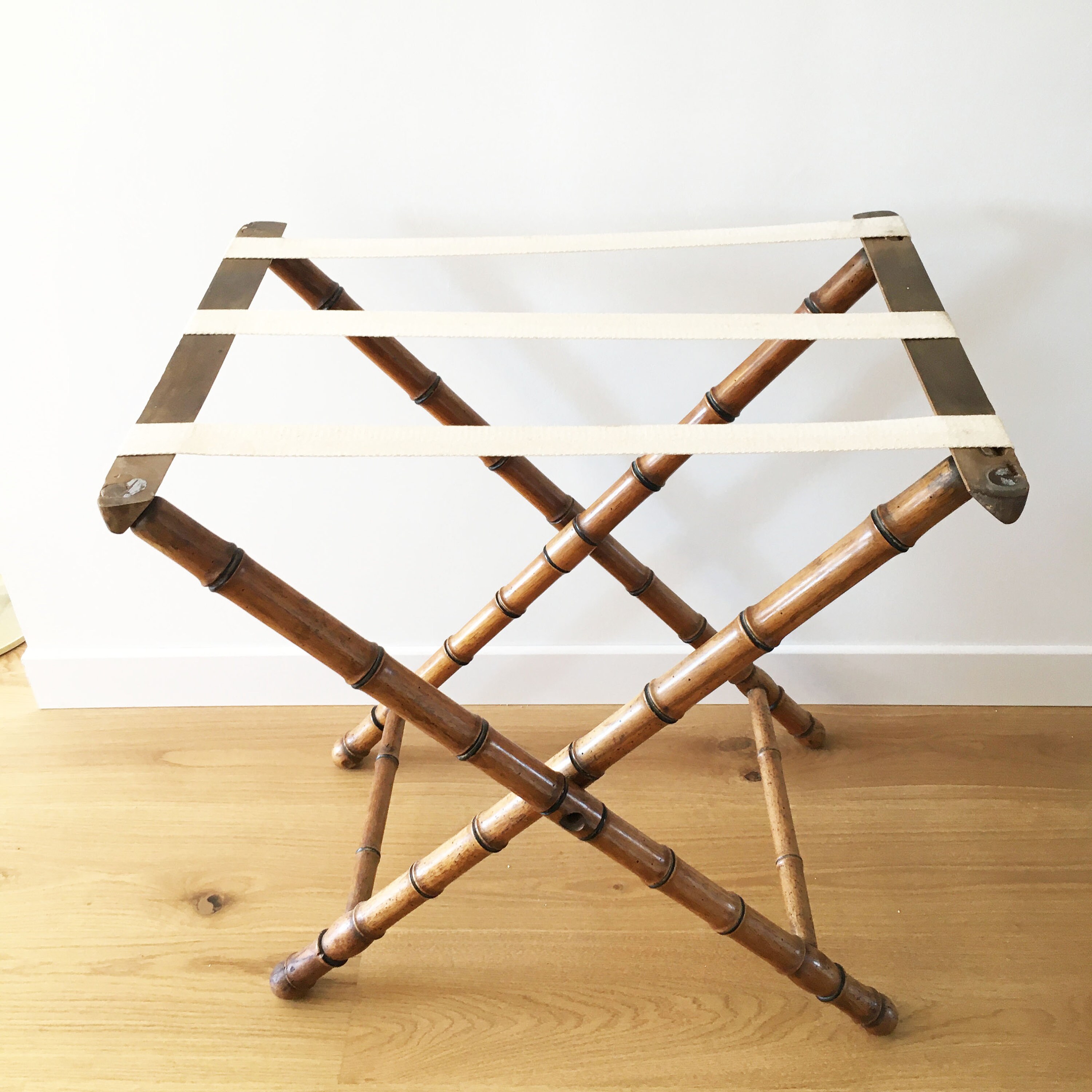 Table - vintage bamboo folding trestle