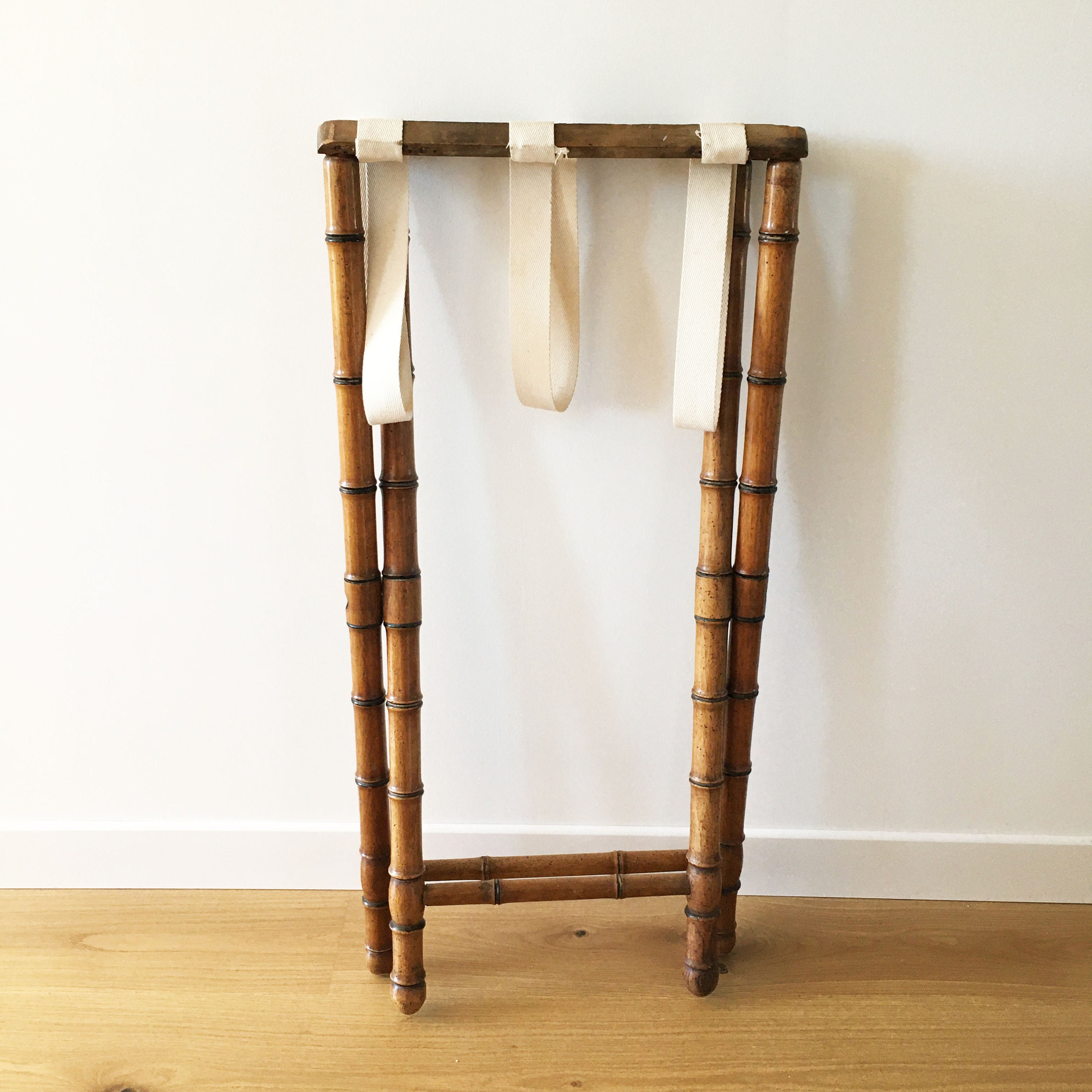 Table - vintage bamboo folding trestle