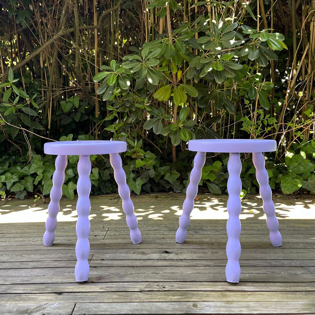 Pair of Purple Twisted Stools or Tables - Etsy