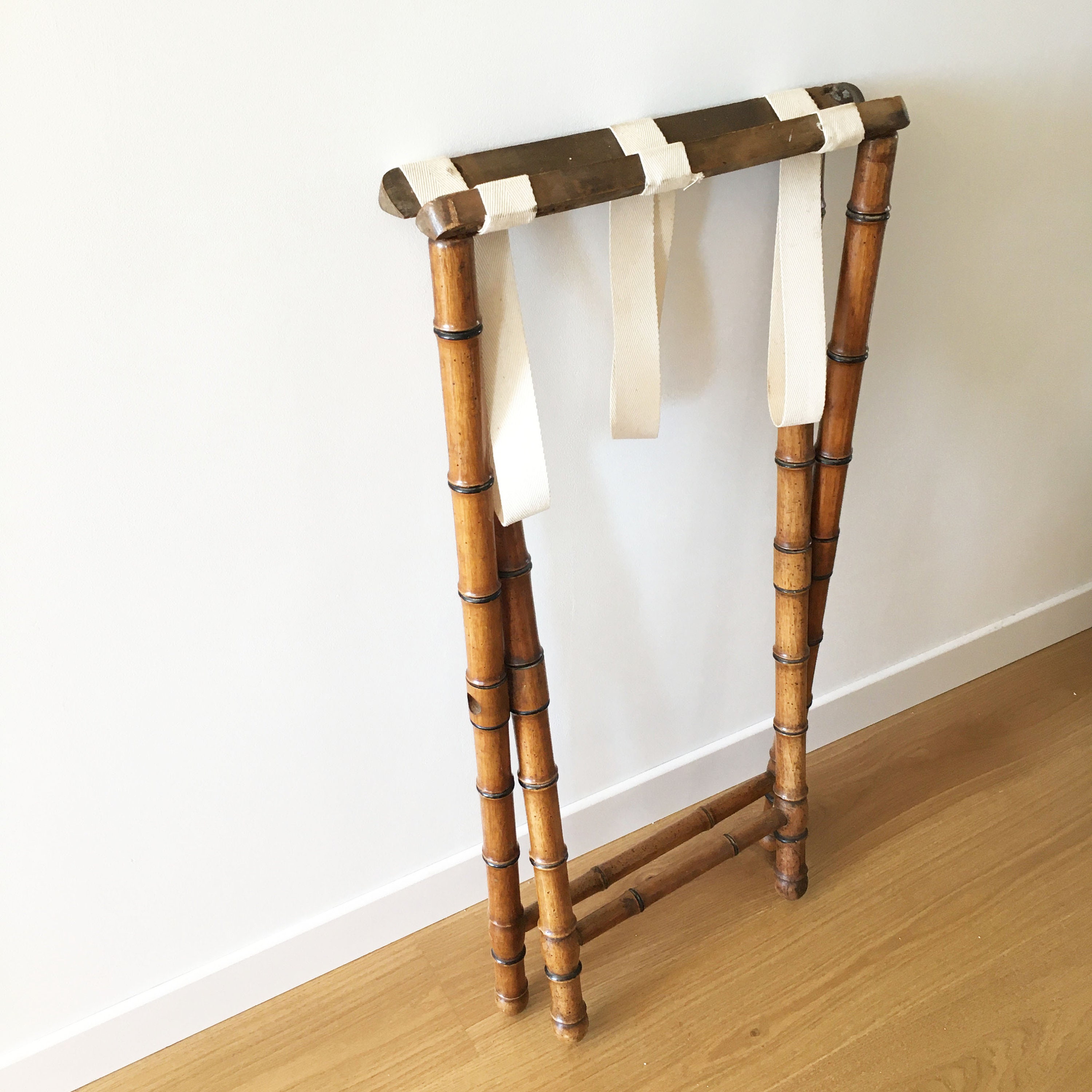 Table - vintage bamboo folding trestle