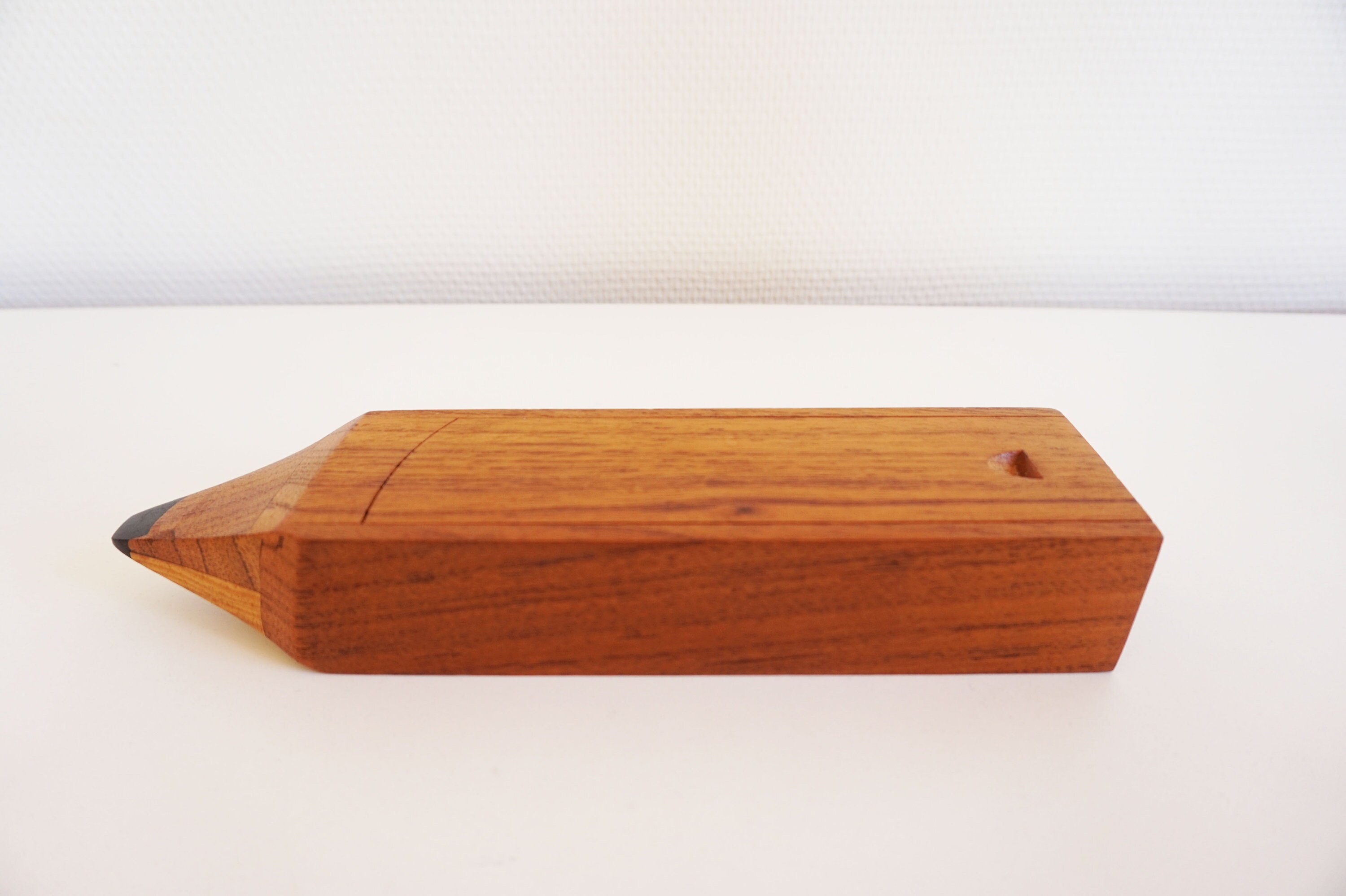 Vintage pencil shaped wooden pencil box