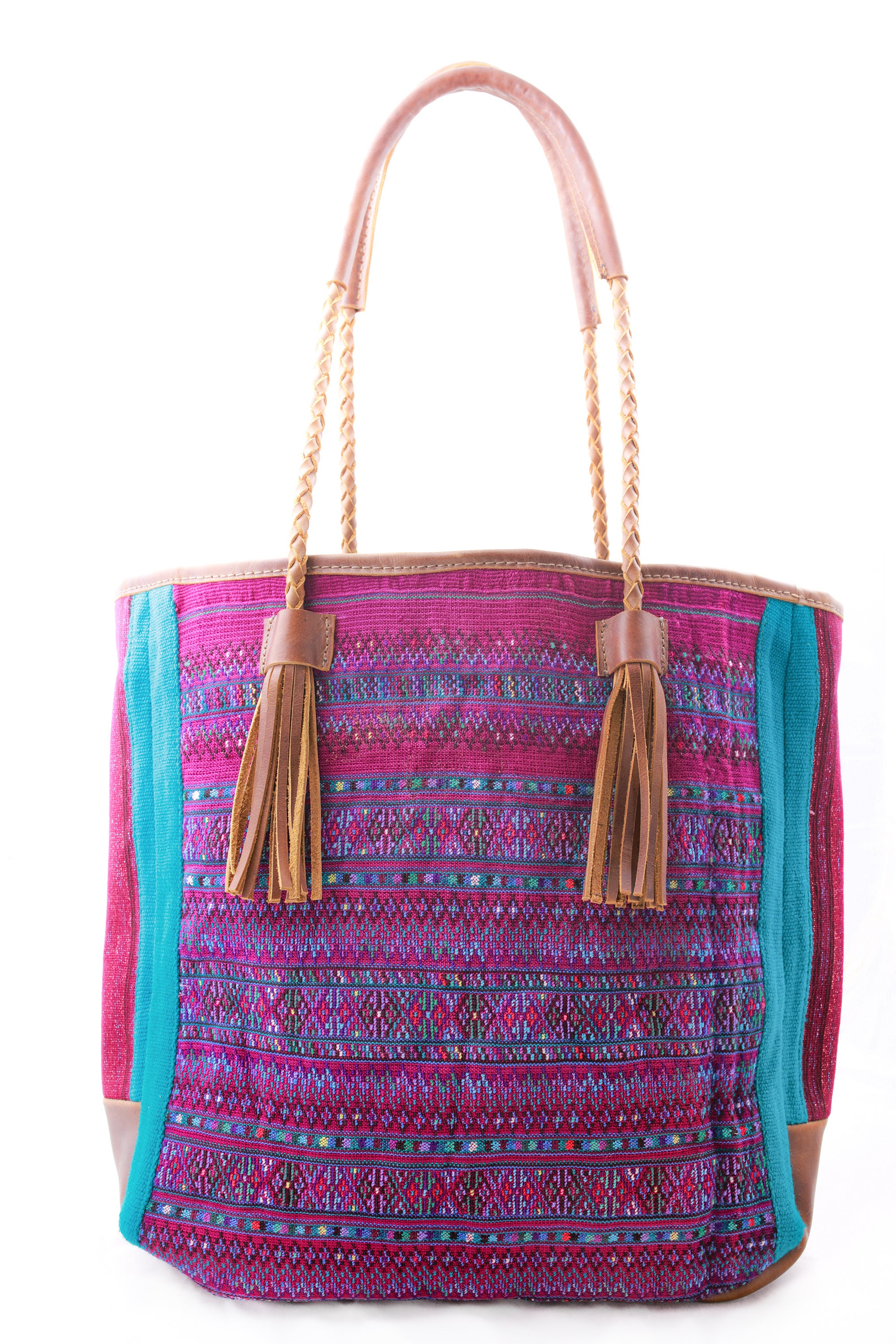 Artisan Guatemalan Totebag 100% Full-grain Leather Huipil Bag|leather ...