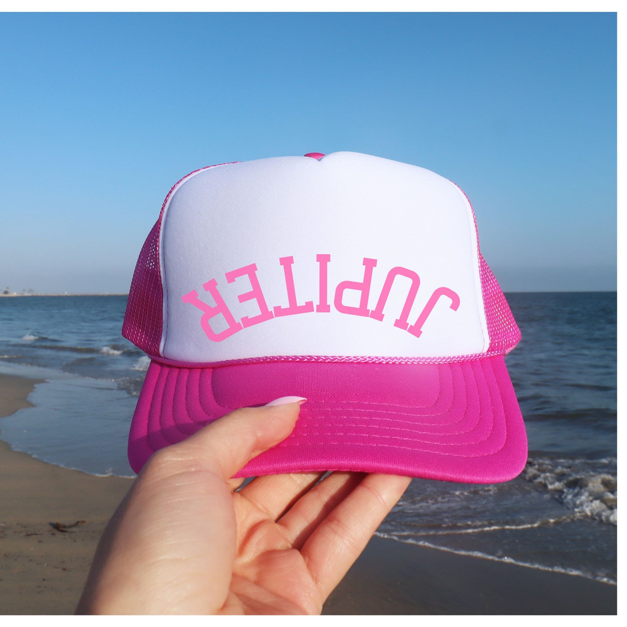 Jupiter FL Trucker Hat, Pink Foam Snapback, Upside Down Jupiter Cap ...