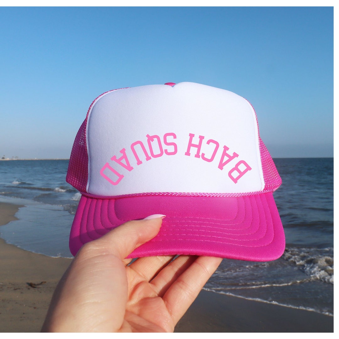 Bach Squad Pink Trucker Hat, Bachelorette Foam Snapback, Upside Down ...