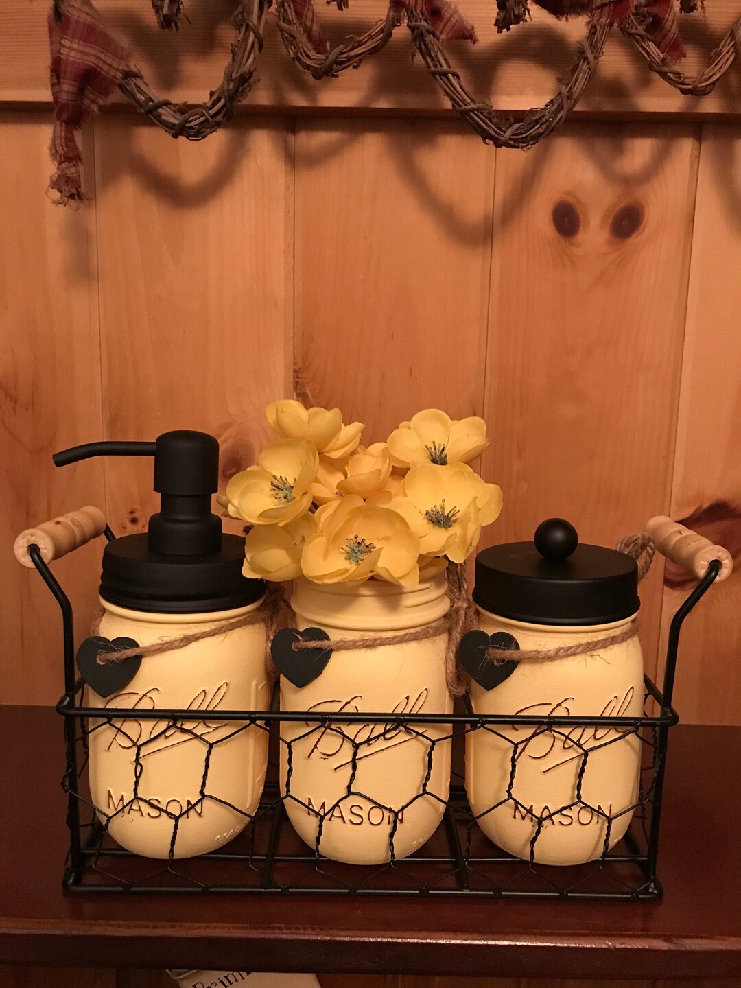 Mason Chicken Wire Caddy - Etsy