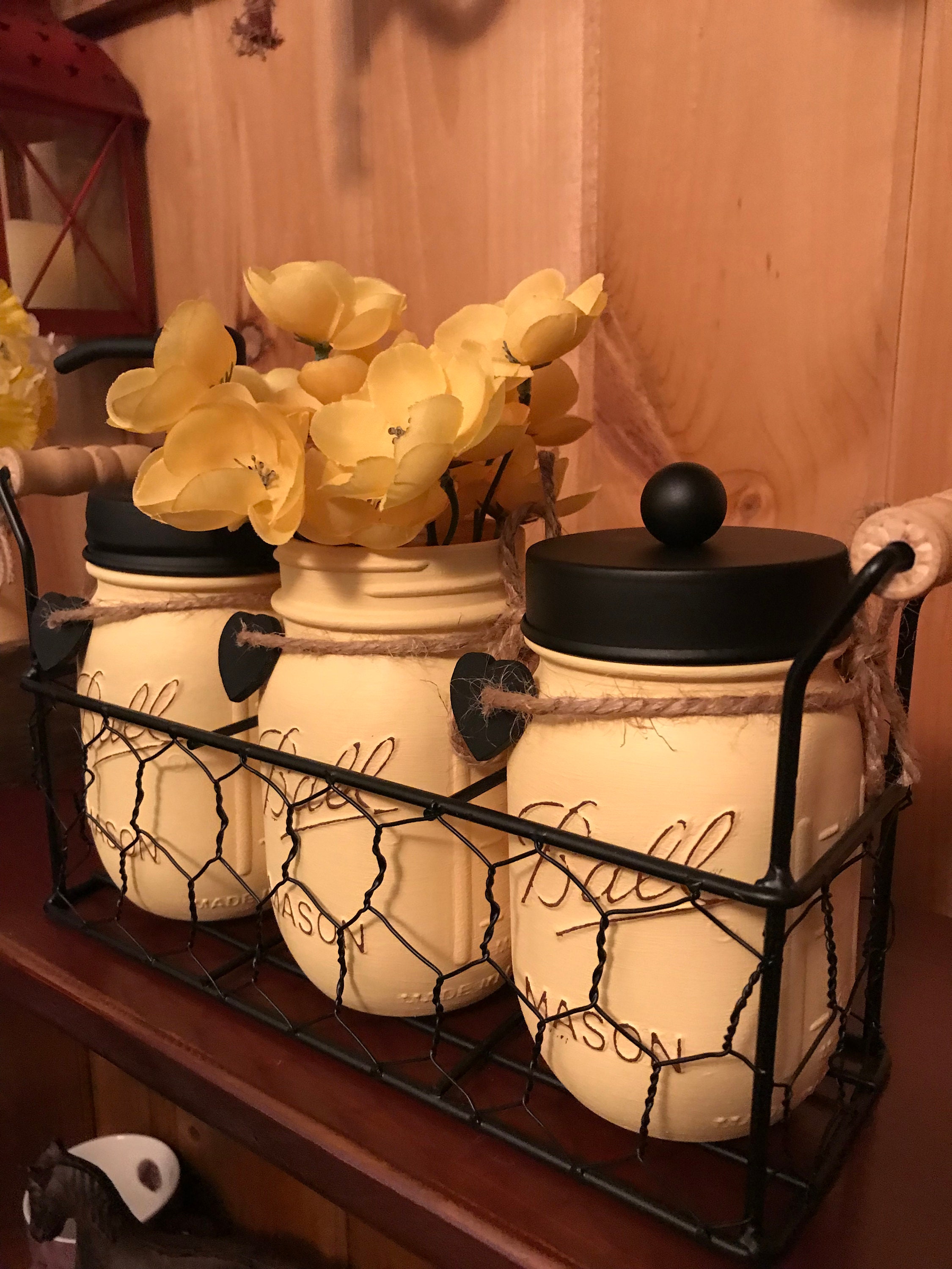 Mason Chicken Wire Caddy - Etsy