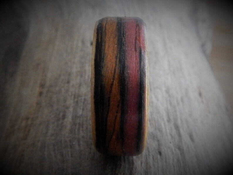 Pink Zebra Wood Ring Pink Ring Handmade Custom Ring | Etsy