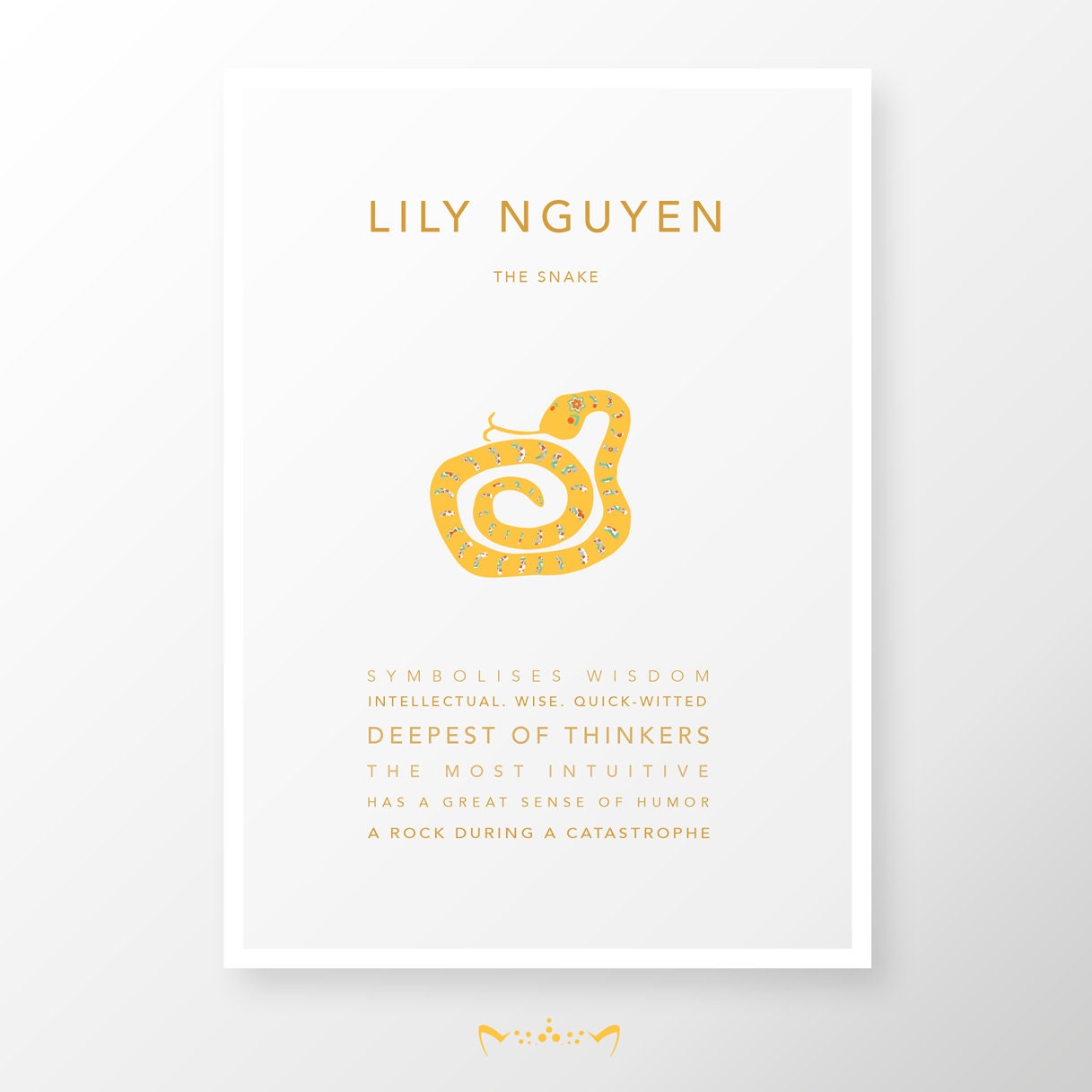 SNAKE - Asian Chinese Horoscope Zodiac Print Poster Design | Home Decor ...