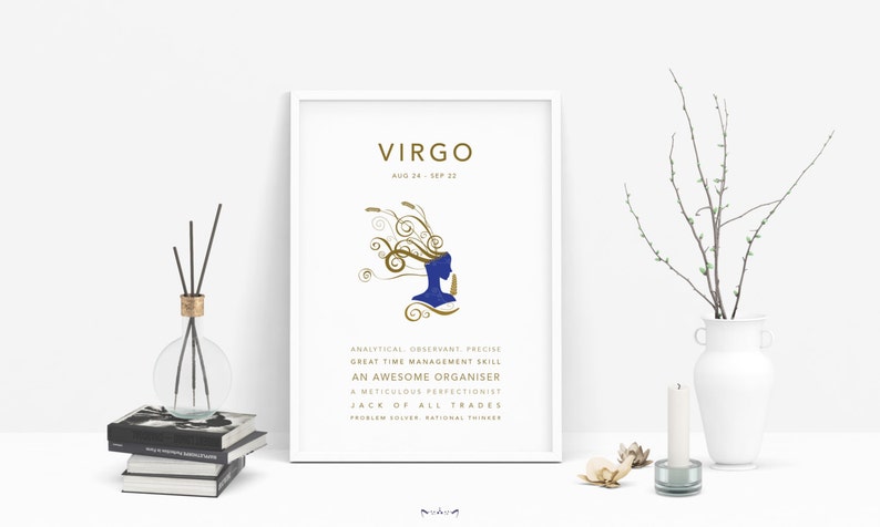 VIRGO Customized Zodiac Sign Poster Print | Home Decor, Birthday, Baby ...