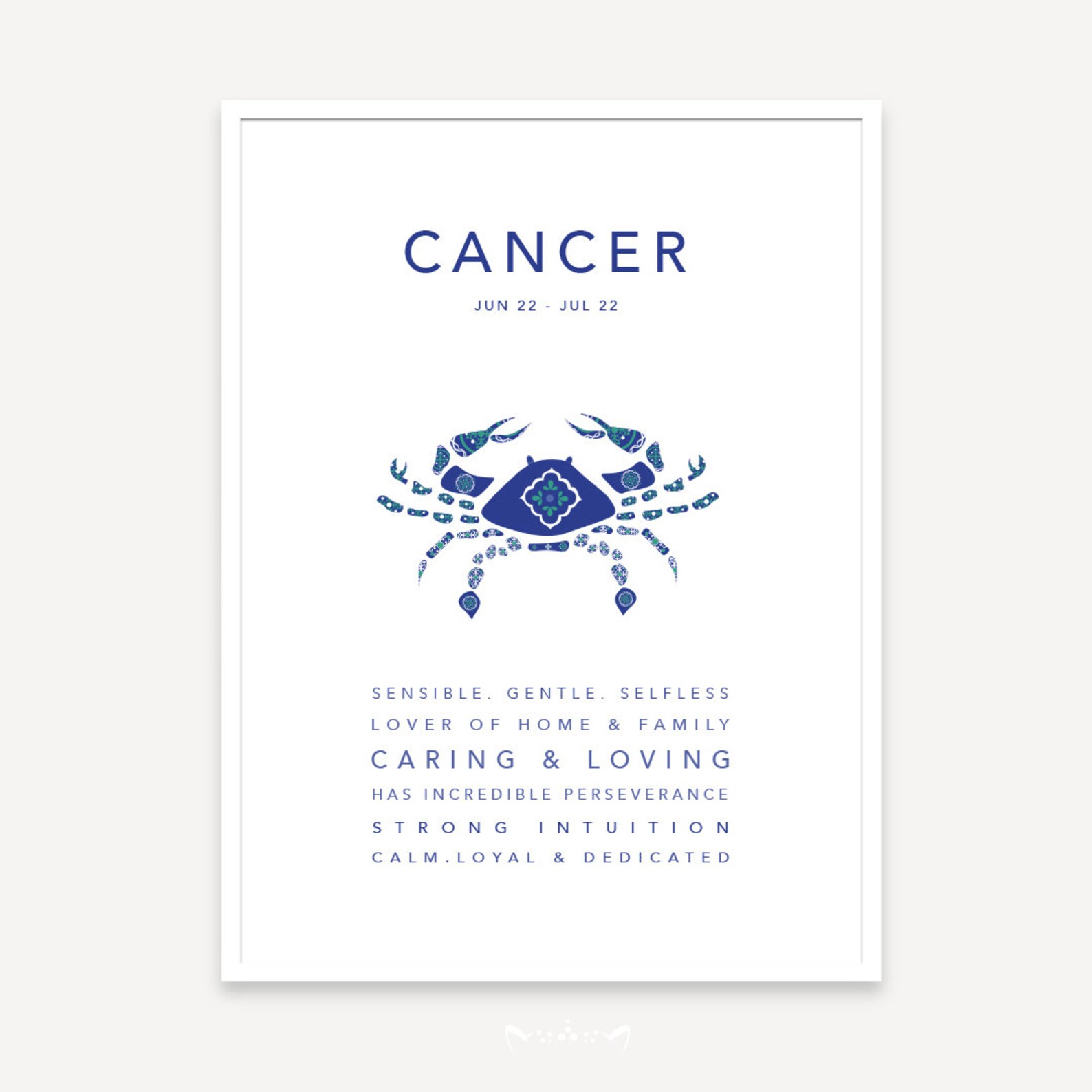 CANCER Customized Zodiac Sign Poster Print Home Decor, Birthday, Baby ...