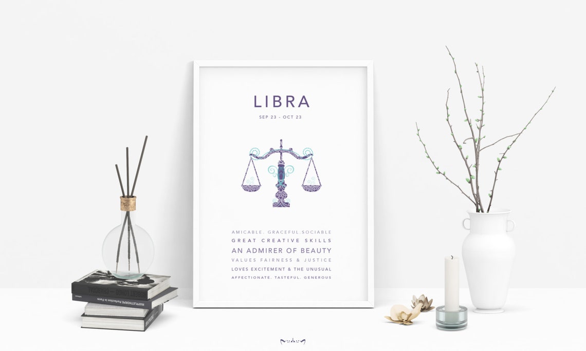 LIBRA Customized Zodiac Sign Poster Print | Home Decor, Birthday, Baby ...