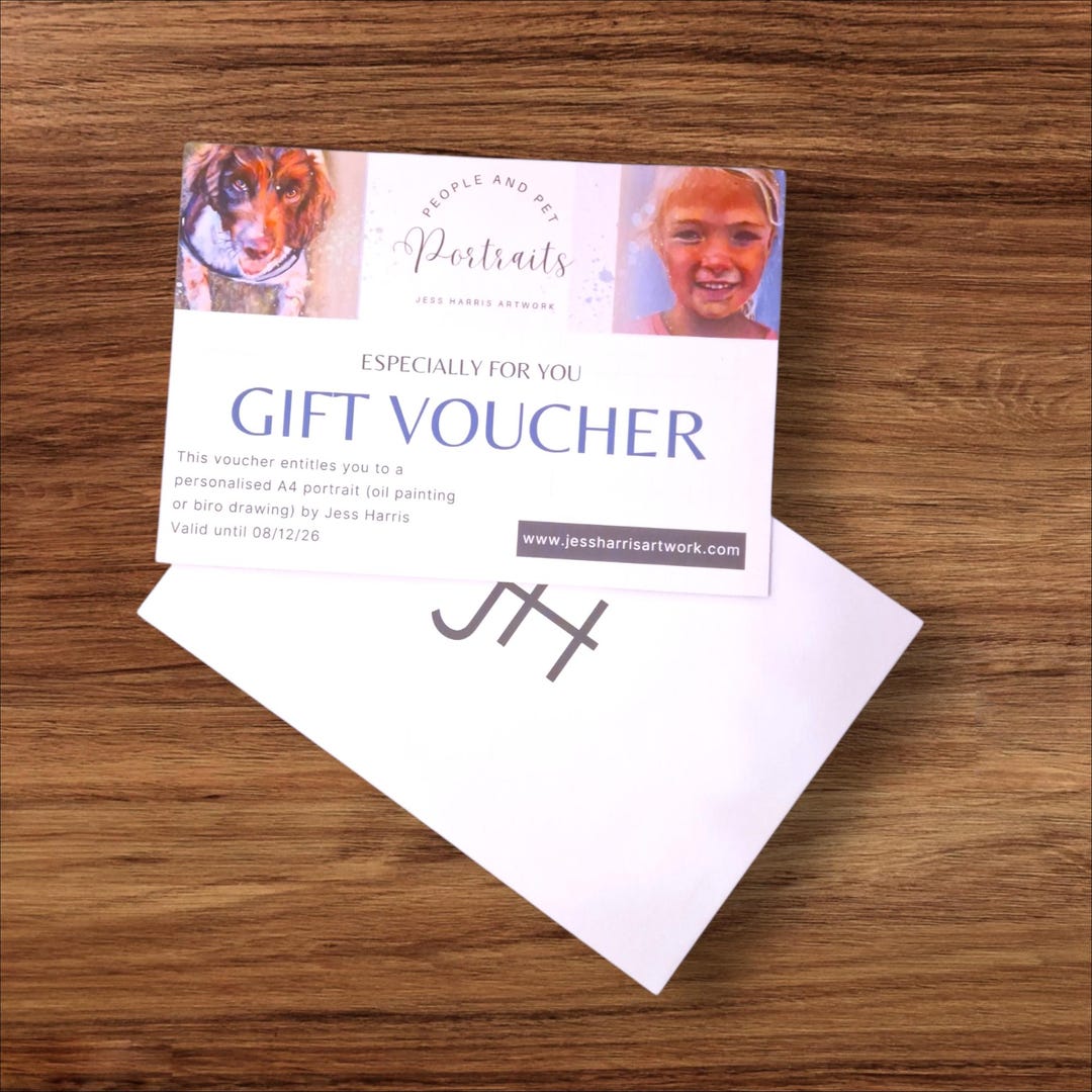Hand Painted Portrait Gift Voucher, Custom Oil or Biro Art - Etsy