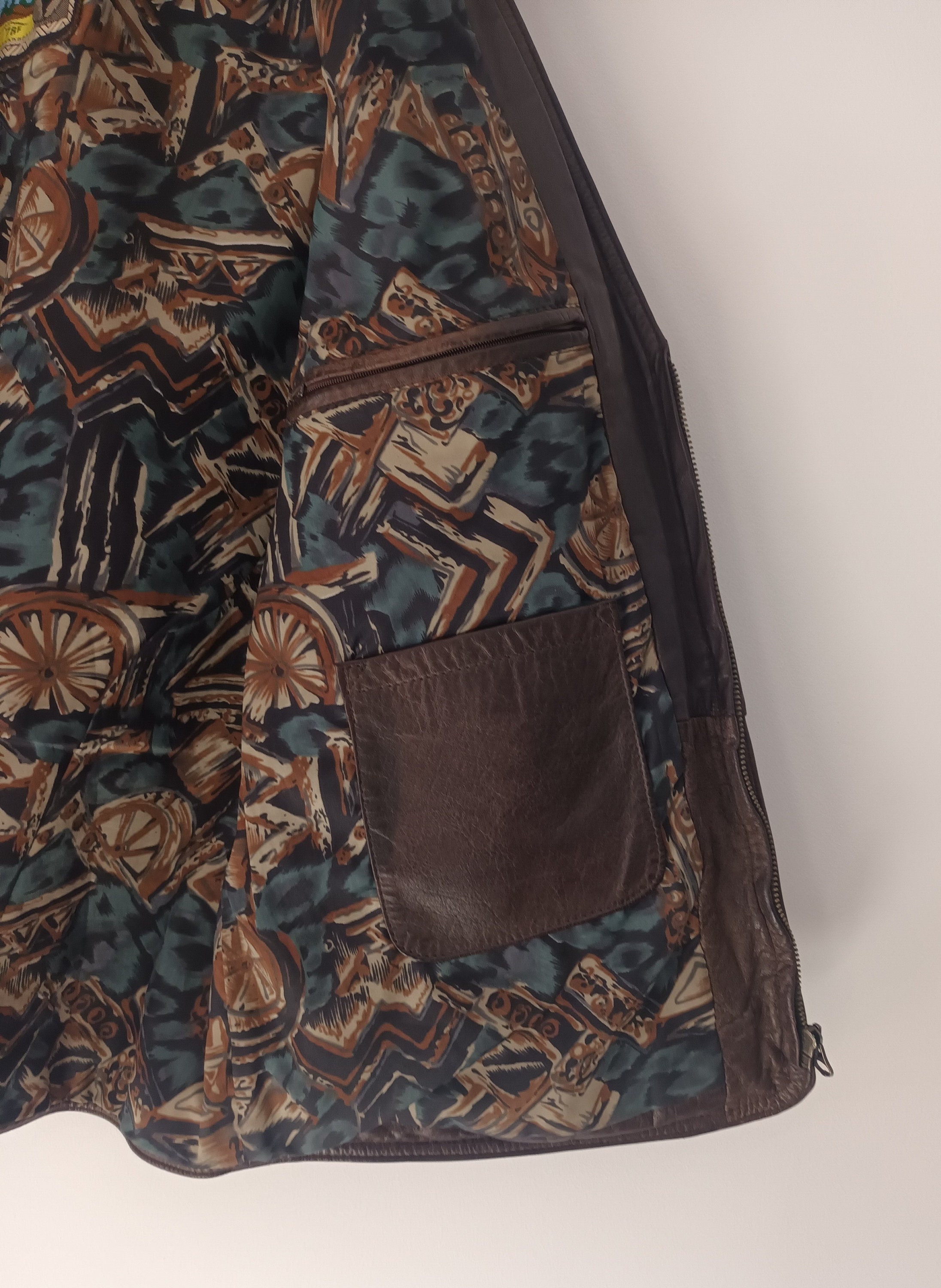 Trapper Vintage Men's Brown Leather Vest Size M/50 Brown Many Pockets ...