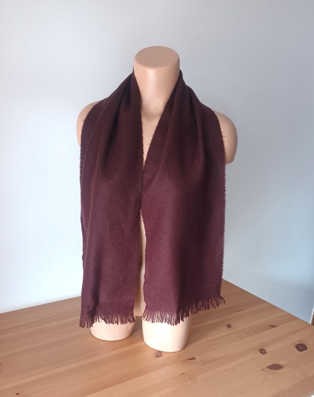 Vintage Mens Brown Solid Scarf Chocolate Brown Long Neckscarf Opera ...