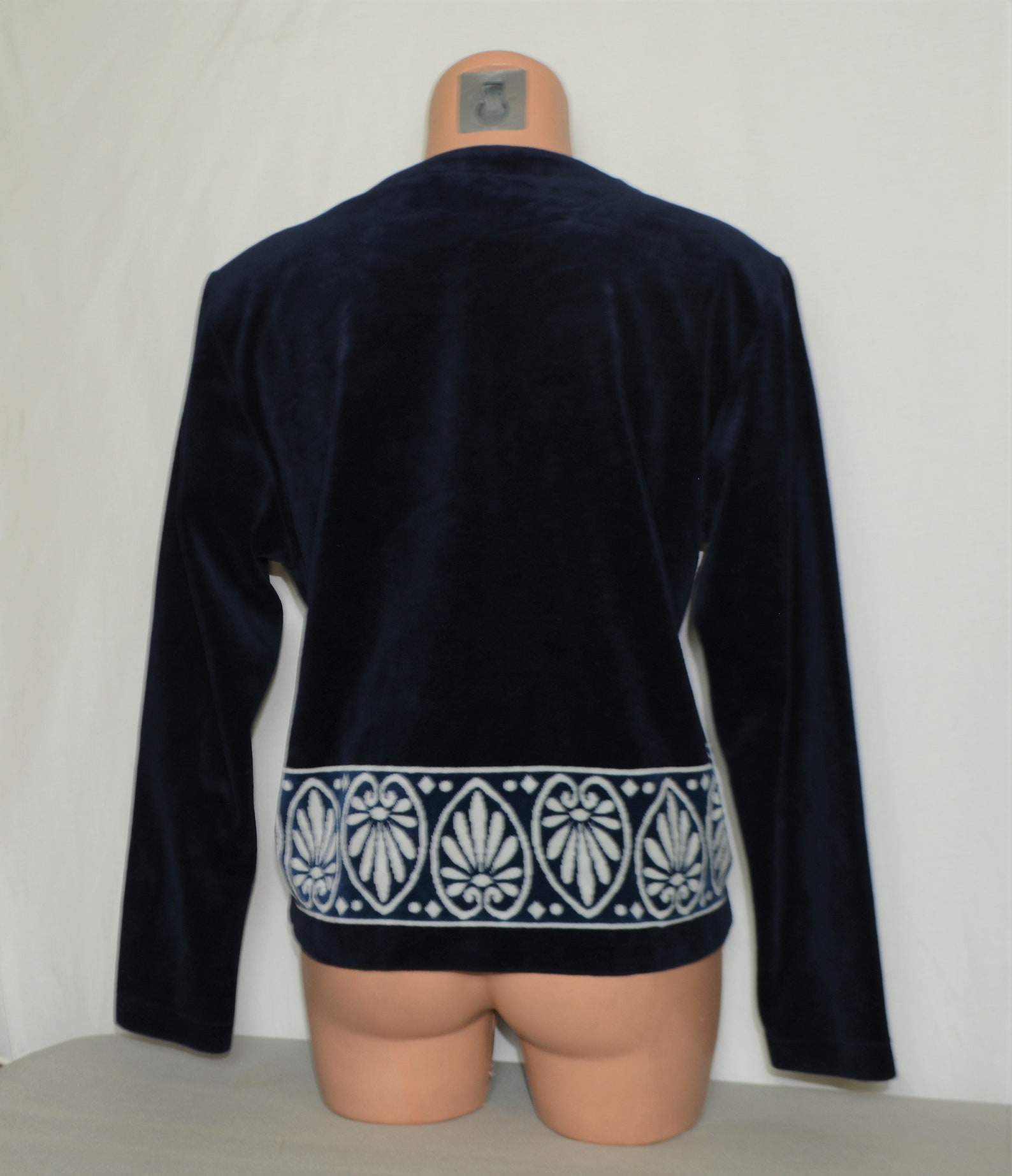 Vintage Women's Velvet Top Blazer Size M/L Dark Blue White Velvet ...