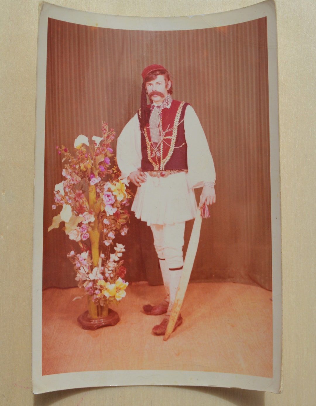 Vintage Photo Greek Men in Traditional Costume Athens Greece Snapshot ...