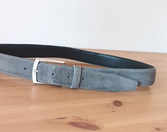 レザーベルト メンズ スエード グレー ジーンズベルト スエードベルト