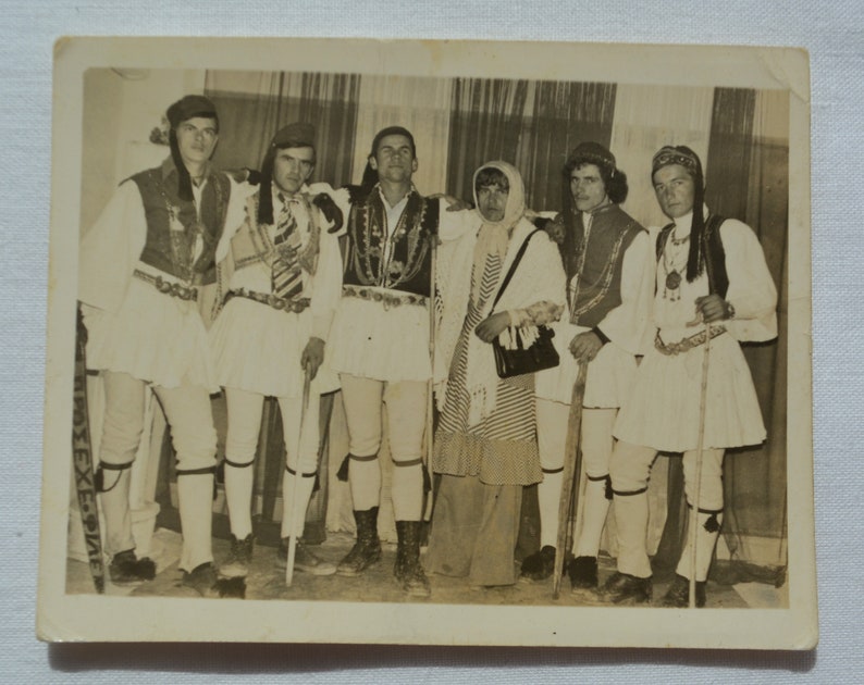 Vintage Original Photo Black and White Greek Party Traditional Dancing ...