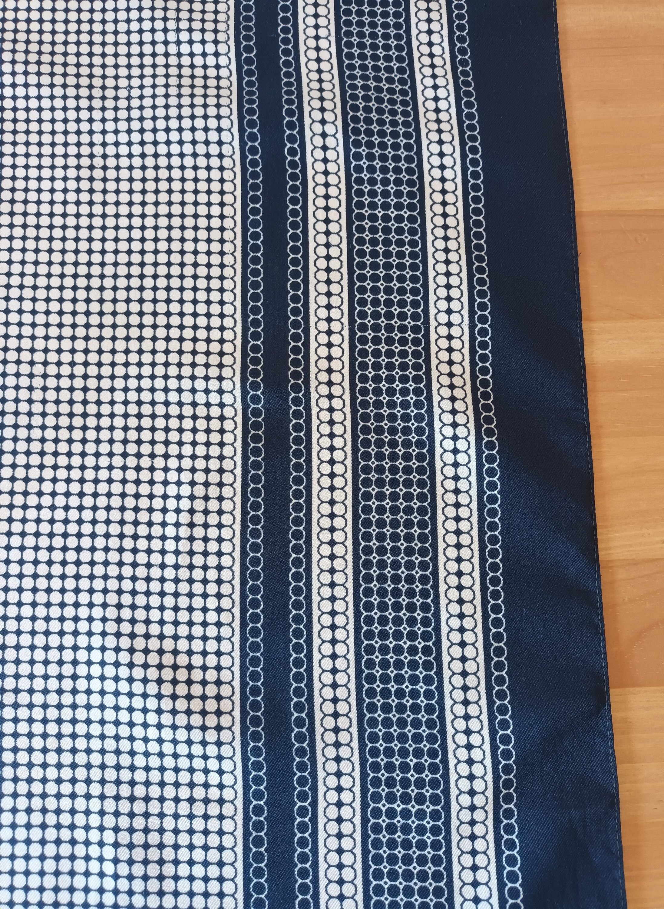Vintage Women Navy Blue White Scarf Square Geometric Print Neck Scarf ...