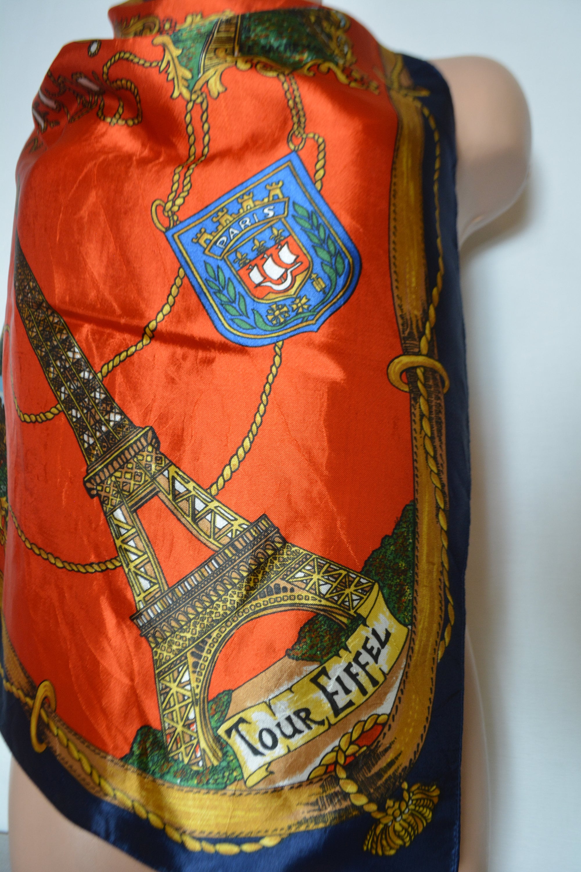 Vintage Rare Paris Scarf Eiffel Tower Opera Versailles Scarf Square ...