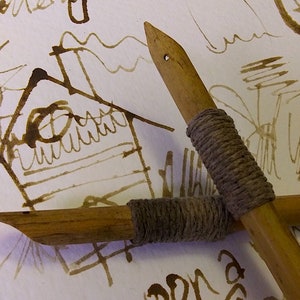 Hand Crafted Reed Dip Pen & 2 Oz Artist-made Walnut Ink - Etsy