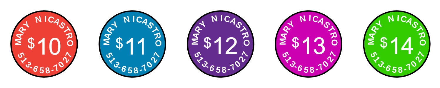PERSONALIZED Pricing Stickers - Etsy