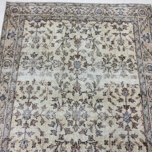 3x7 AREA RUG, Vintage Neutral Rug, Oriental Turkish Rug, Oushak Muted ...