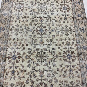 3x7 AREA RUG, Vintage Neutral Rug, Oriental Turkish Rug, Oushak Muted ...