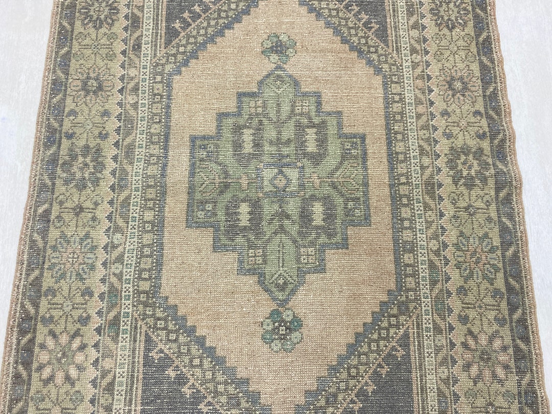 3x7 AREA RUG, Vintage Neutral Rug, Oriental Turkish Rug, Oushak Muted ...