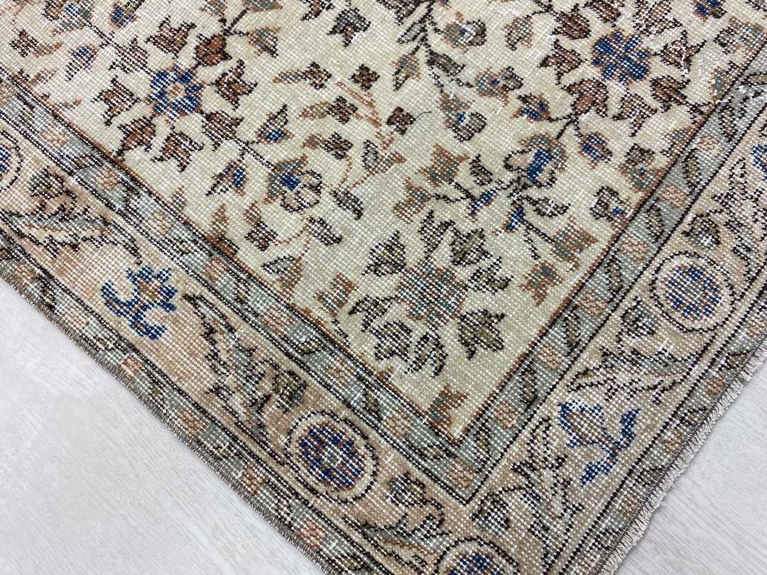 3x7 AREA RUG, Vintage Neutral Rug, Oriental Turkish Rug, Oushak Muted ...
