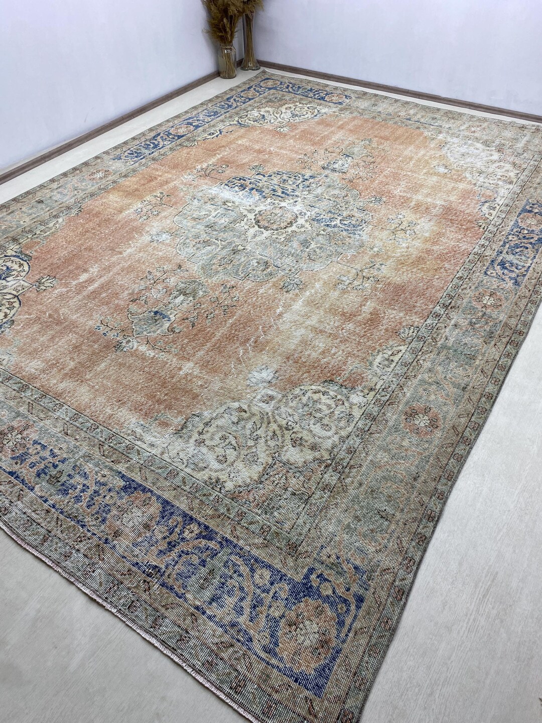 Extra Large Rug 8x12, Vintage Large Rug, Turkish Oversized Rug, Oushak ...