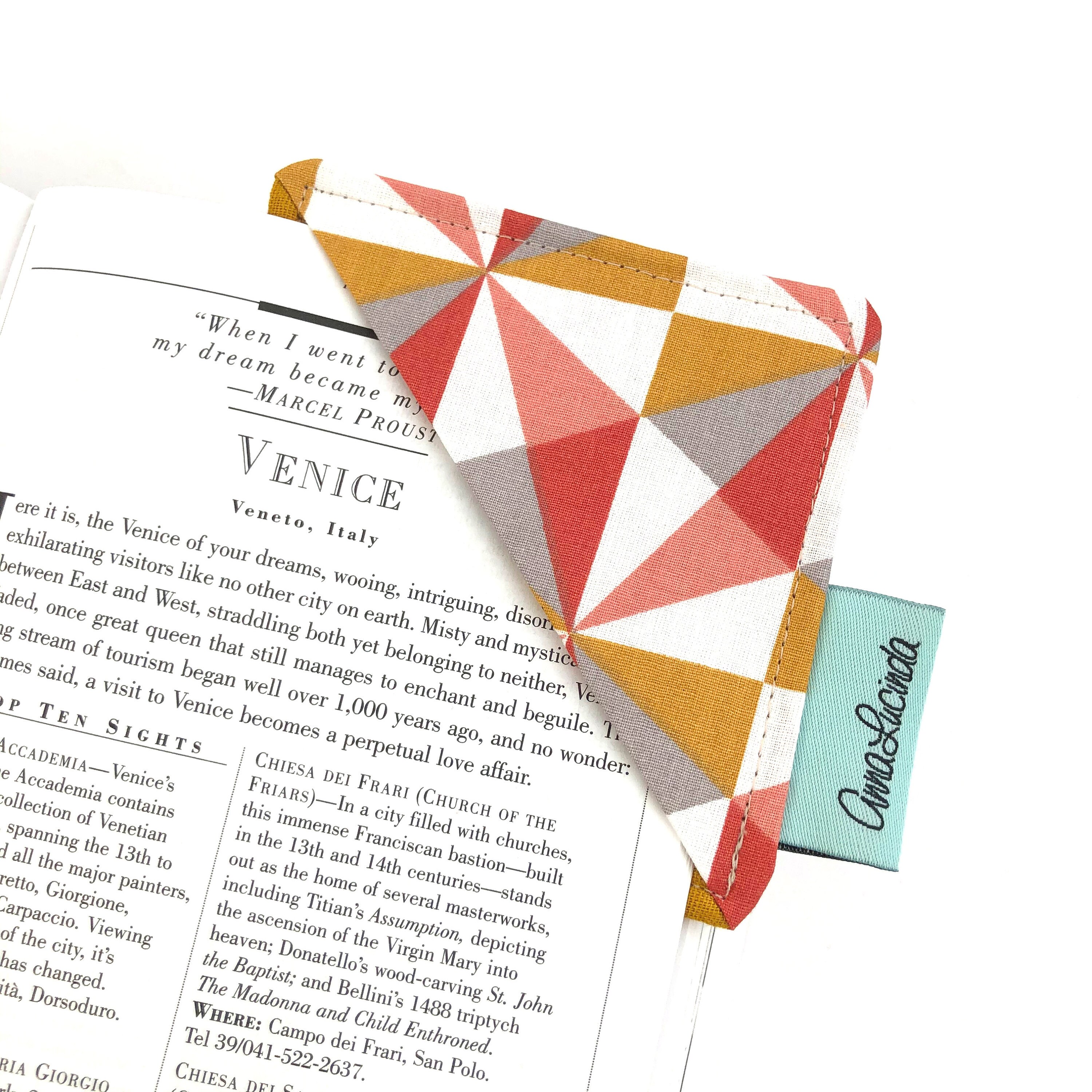 Corner Bookmark Page Marker Fabric Bookmark Book Lover Gift | Etsy