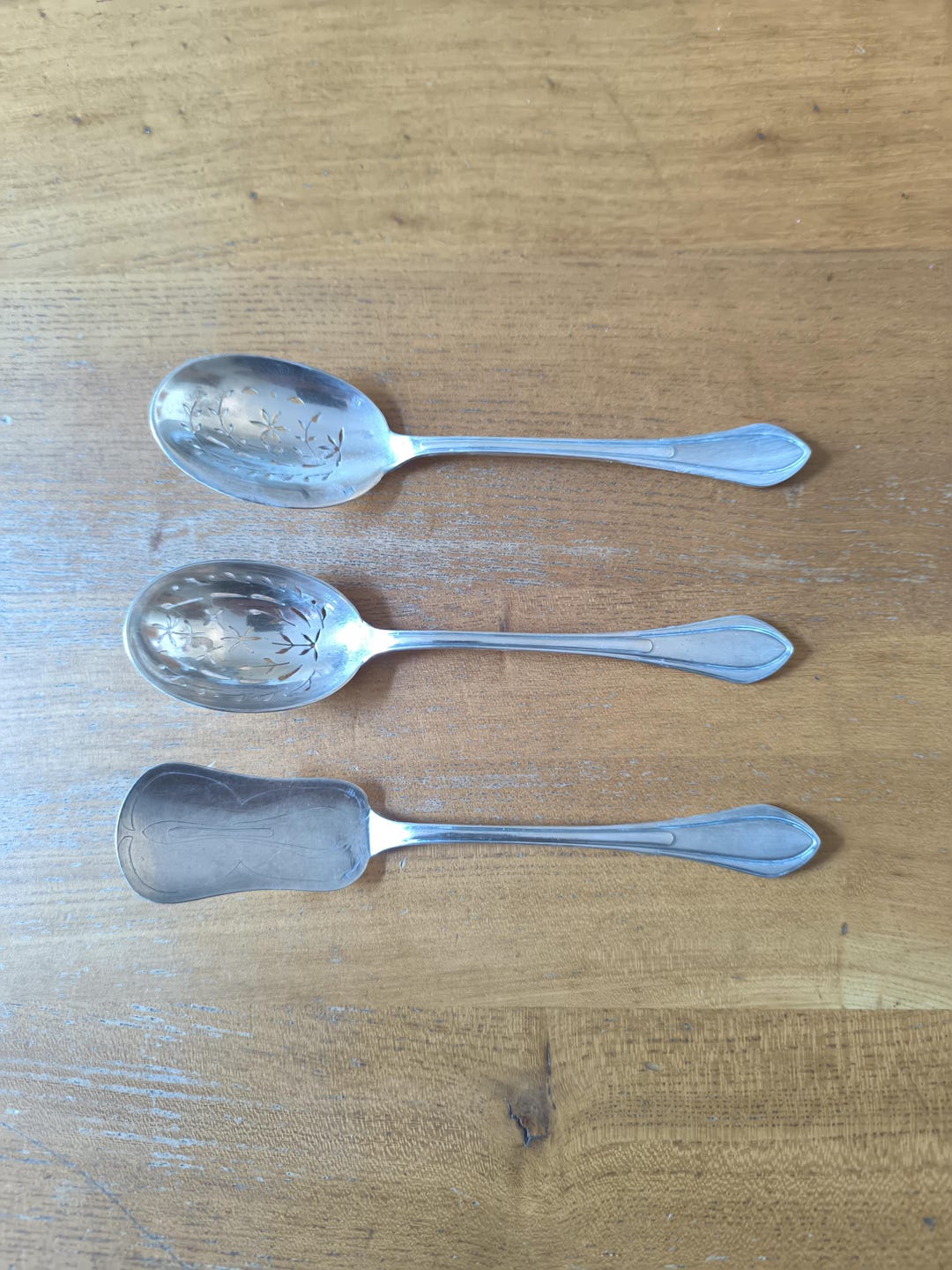 SFAM Silver-plated Art Deco Mignardise Service, Shovel and Two Spoons ...