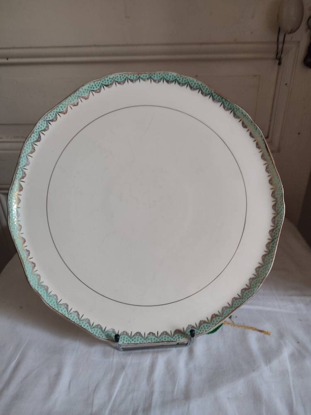 Longwy Large Earthenware Pie Dish, Trianon Model, Green Garland and ...