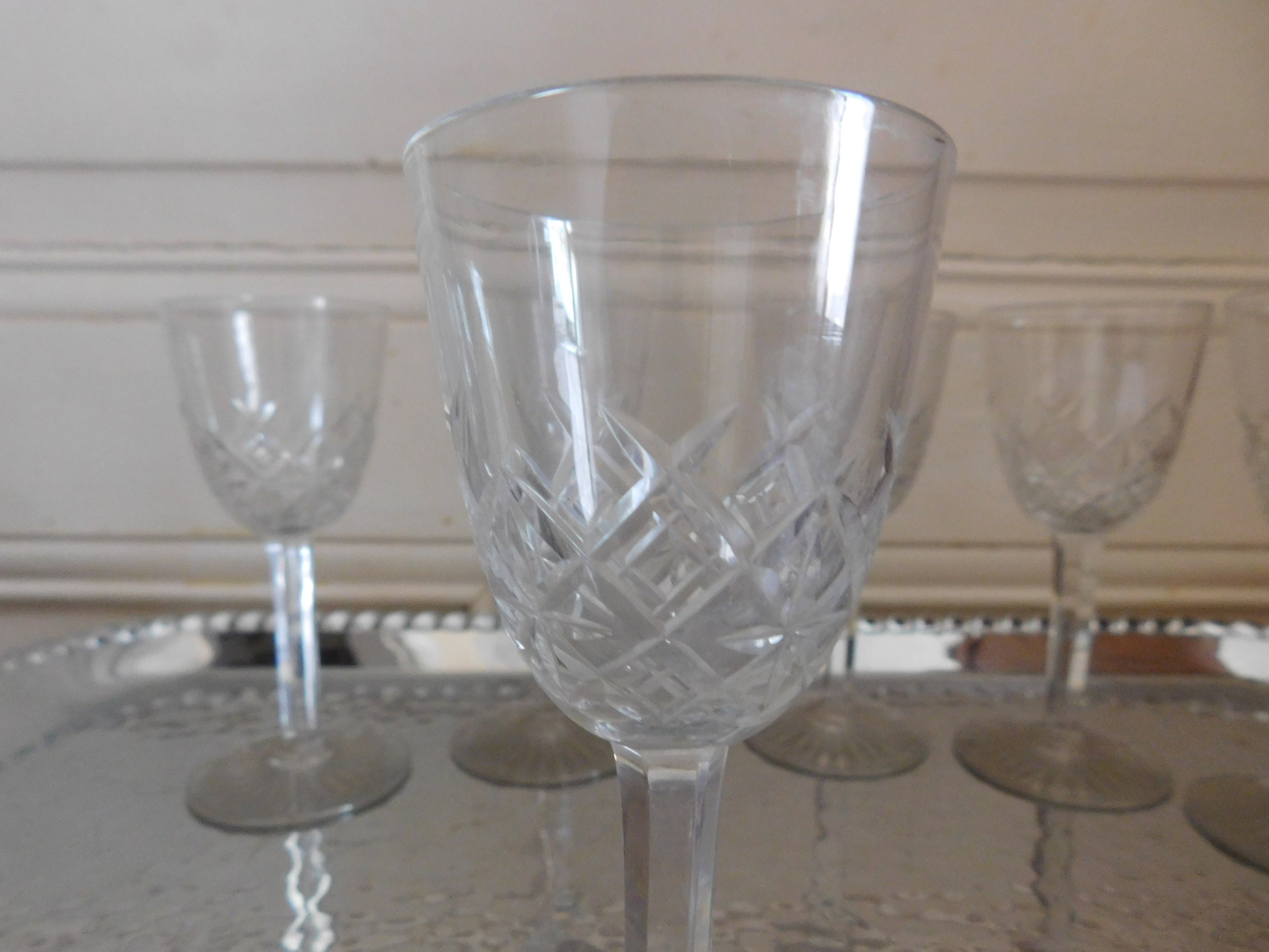 Suite of six small crystal glasses cut to the taste Baccarat | Etsy
