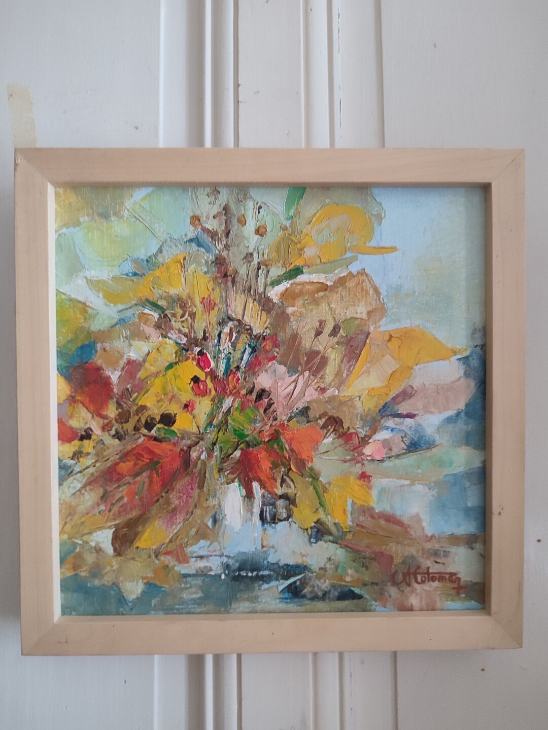 Clodine COLOMER 1943 Oil on Canvas still Life With a Bouquet of Flowers ...