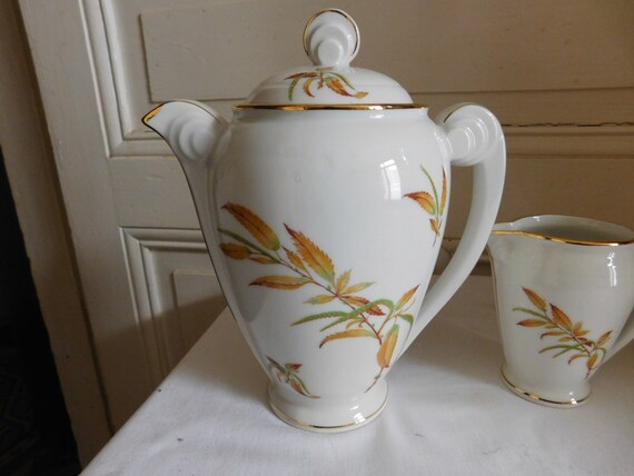 Baranger Reboisson Limoges porcelain part tea set coffee pourer creamer ...
