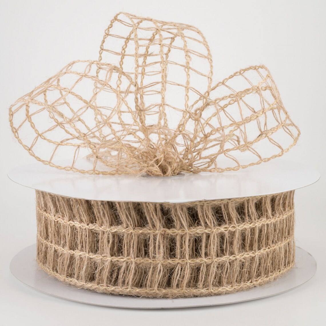 2.5 Natural Open Weave Window Pane Burlap Ribbon 5 - Etsy