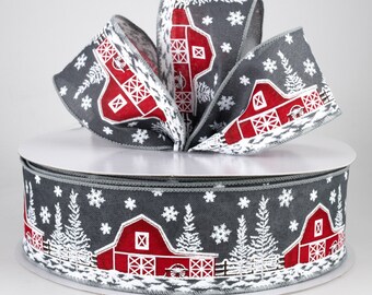 Farmhouse Christmas Ribbon | Etsy