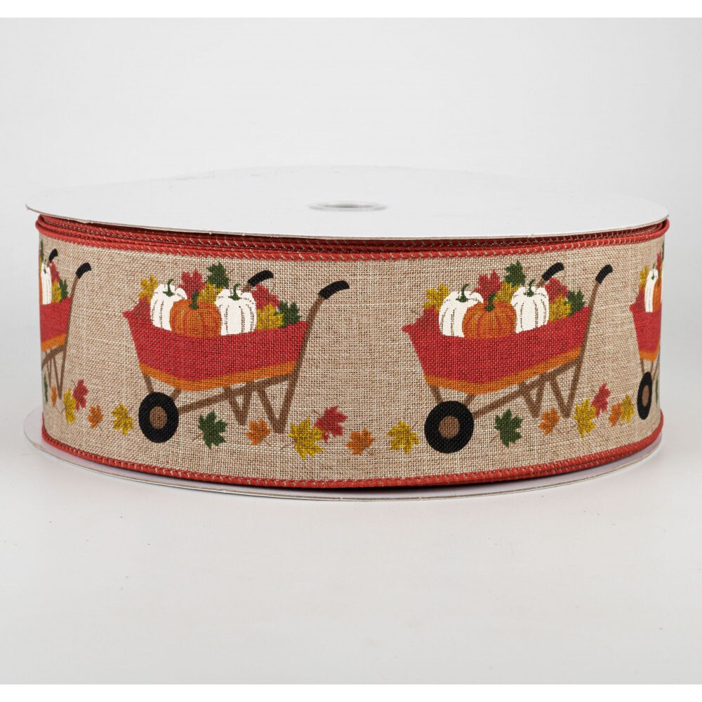 Pumpkin 2.5 Inch Wired Ribbon 5 Yards Fall Ribbon Fall - Etsy