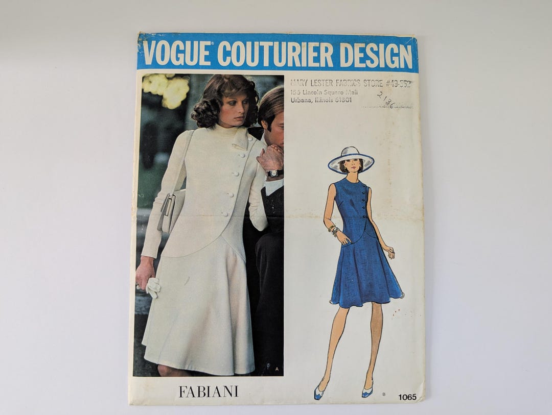 Vintage 1974 Vogue Couturier Design Pattern #1065 by Fabiani - One ...