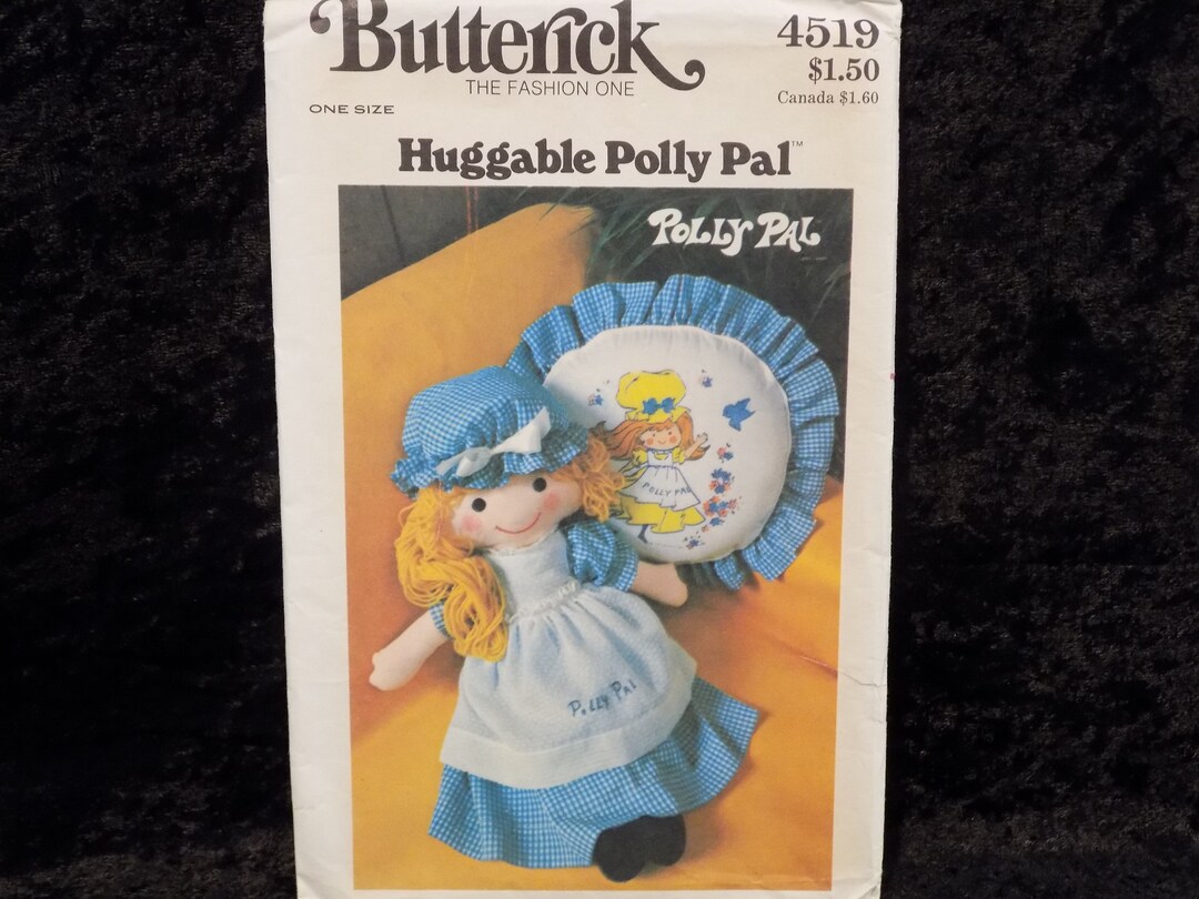 Vintage 1970s Butterick Polly Pal Doll & Pillow Pattern #4519 - Etsy