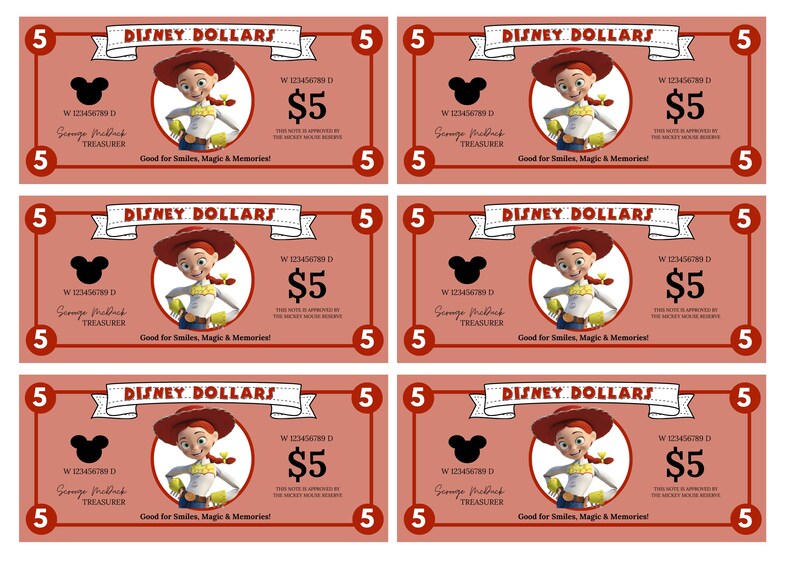 Disney PIXAR Play Money Spending Tool for Children Vacation Budget ...
