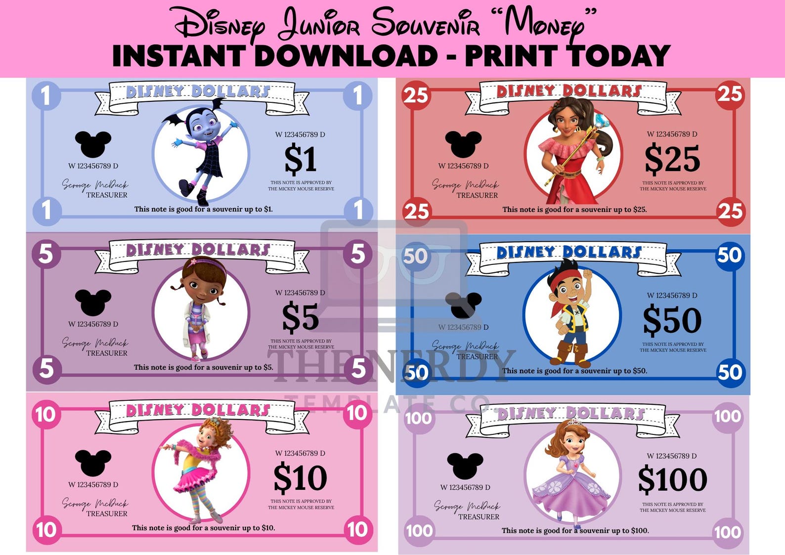 Disney Junior Play Money - Disneyland Souvenir Money - Disney World ...
