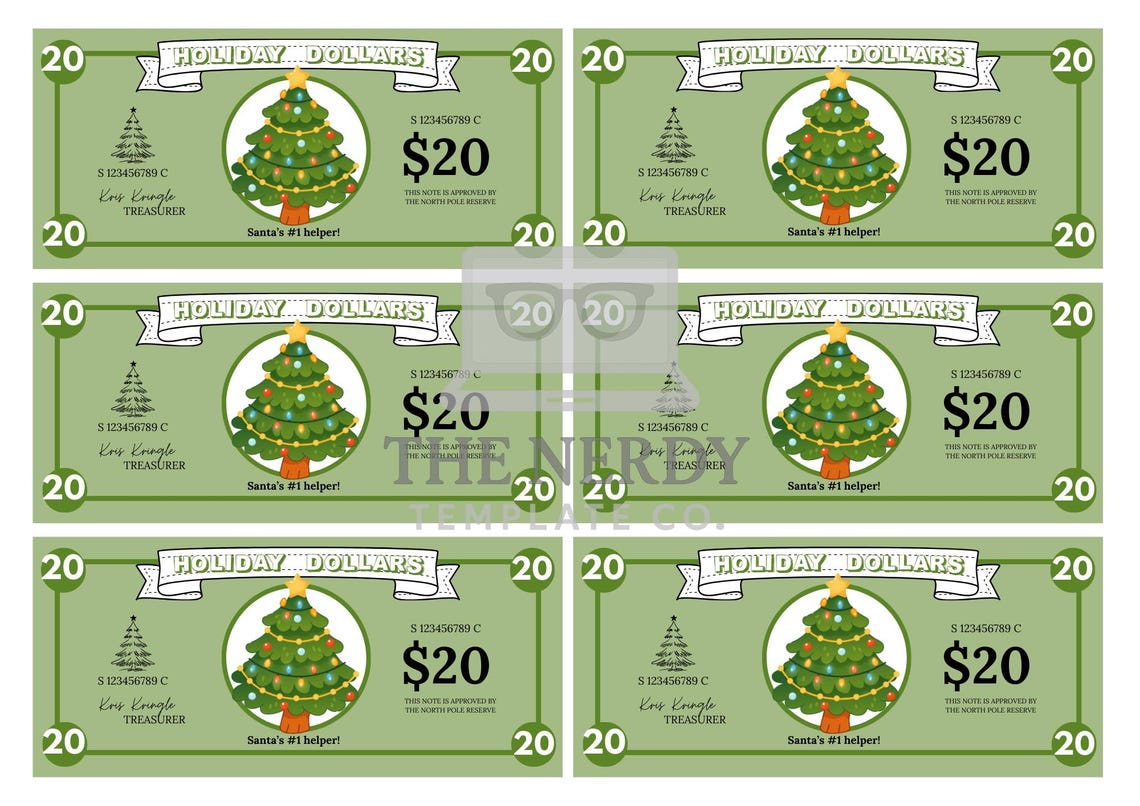 Christmas Play Money Printable Download Digital File Instant Access ...
