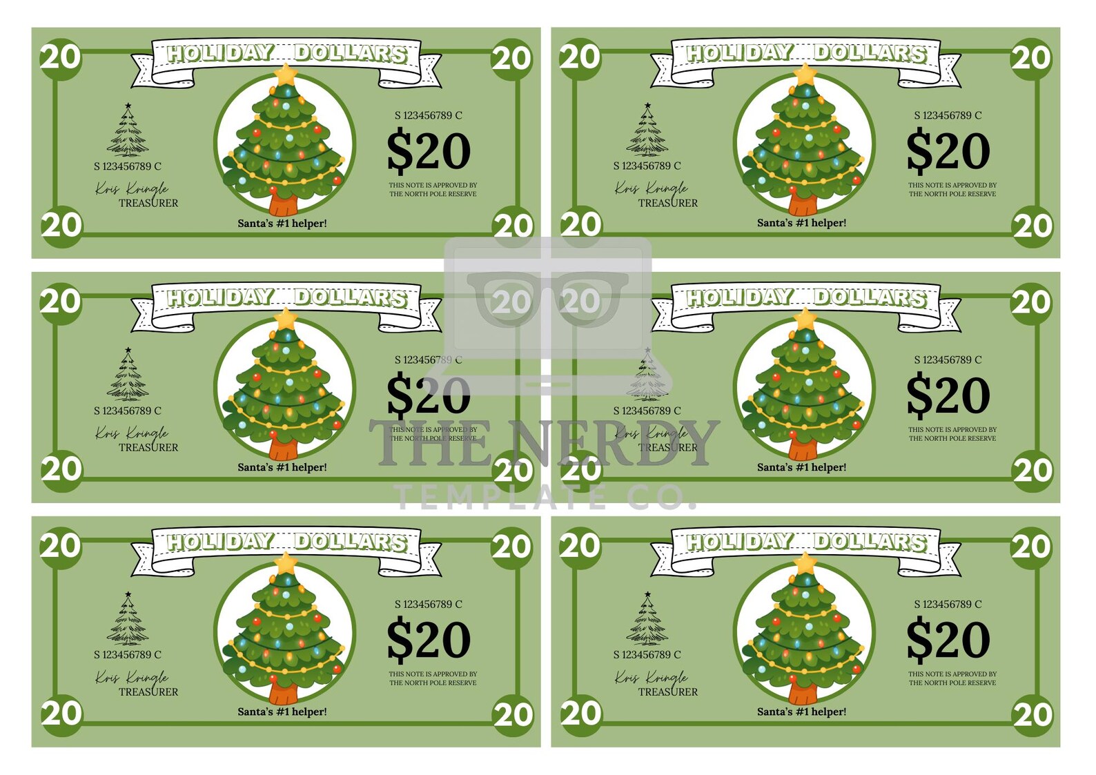 Christmas Play Money Printable Download Digital File Instant Access ...