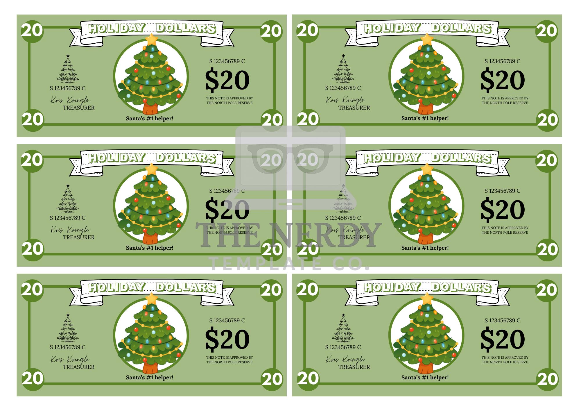 Christmas Play Money Printable Download Digital File Instant Access ...