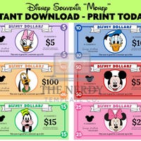 Printable Disneyland Play Money Spending Kids Disneyworld Instant ...