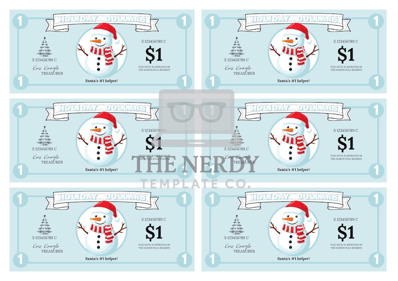 Christmas Play Money Printable Download Digital File Instant Access ...