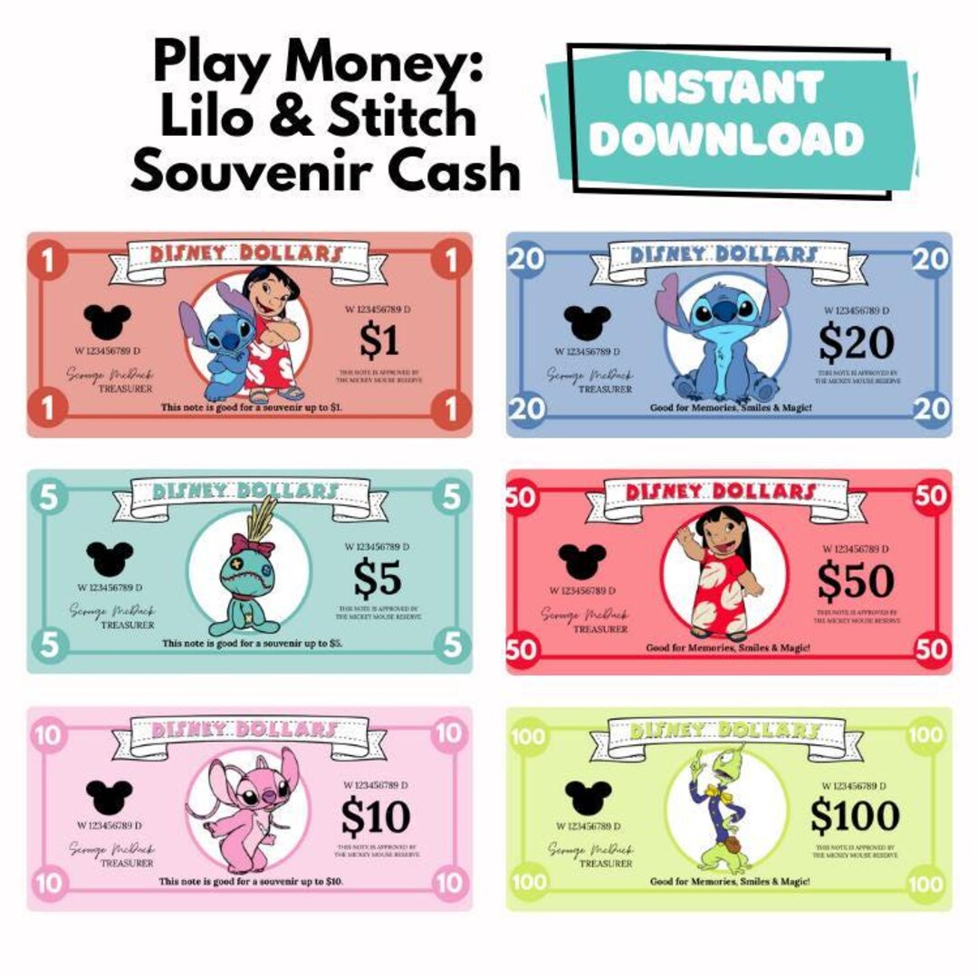 Disney Money Printable Vacation Budget System Teaching Children ...